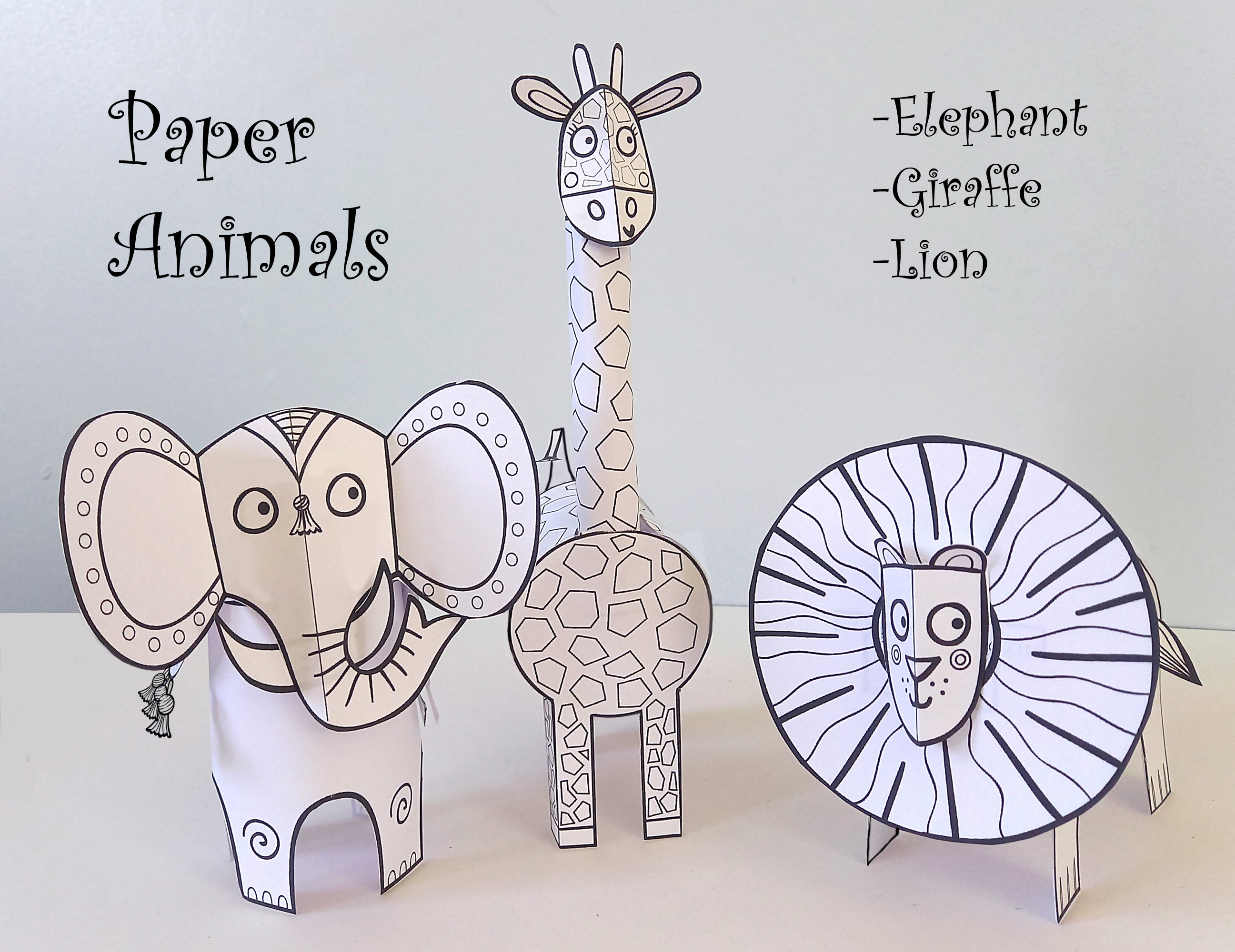 Paper Animals Printable Craft Activity for Kids Digital - Etsy Australia