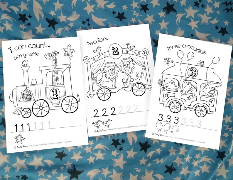 Counting Colouring Pages Instant Download Circus Animal - Etsy
