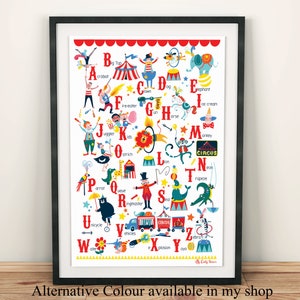 Alphabet Poster, Instant Download in 4 Sizes, Circus Print, Kids Wall ...