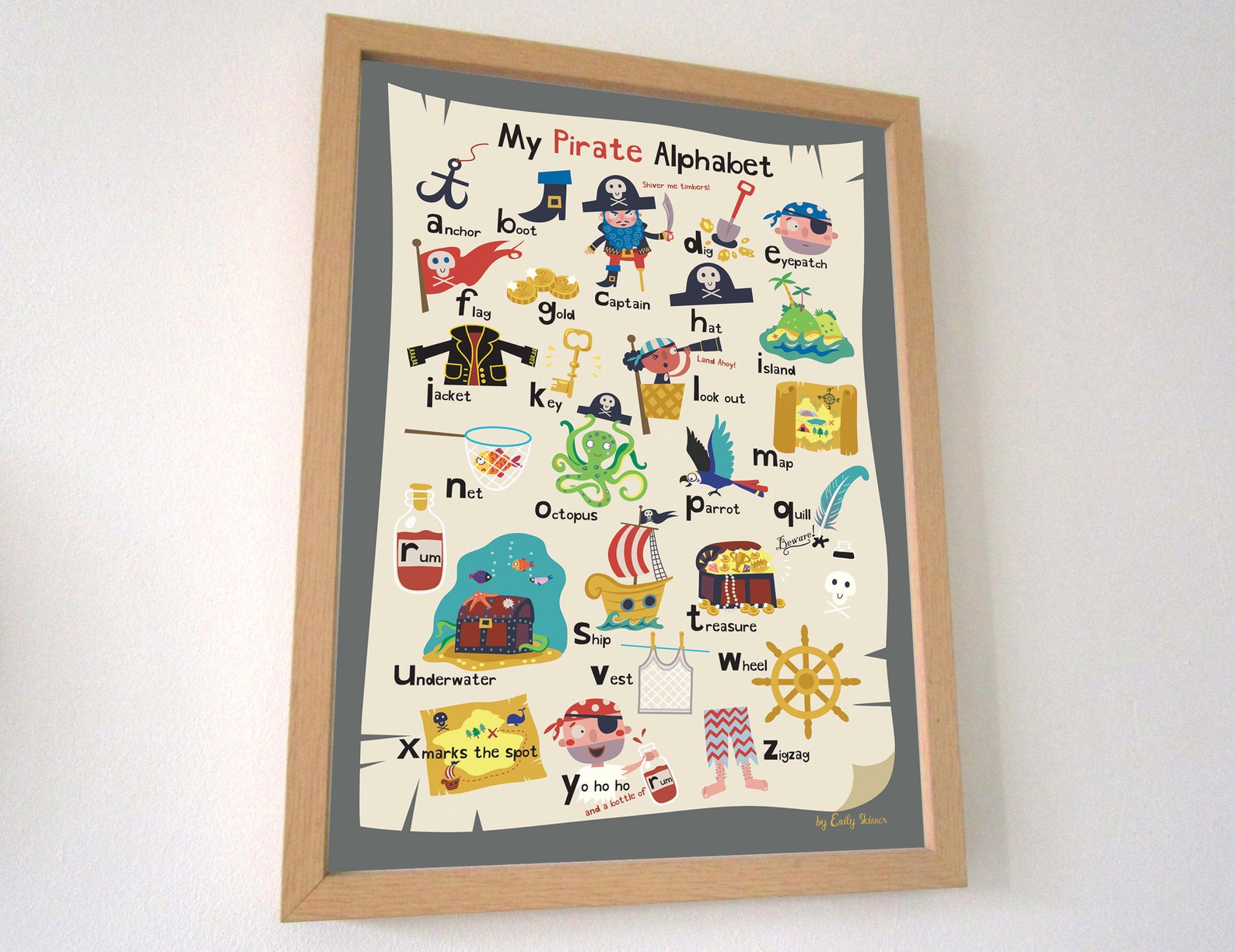 Pirate Alphabet Poster Instant Download Fun Children's | Etsy