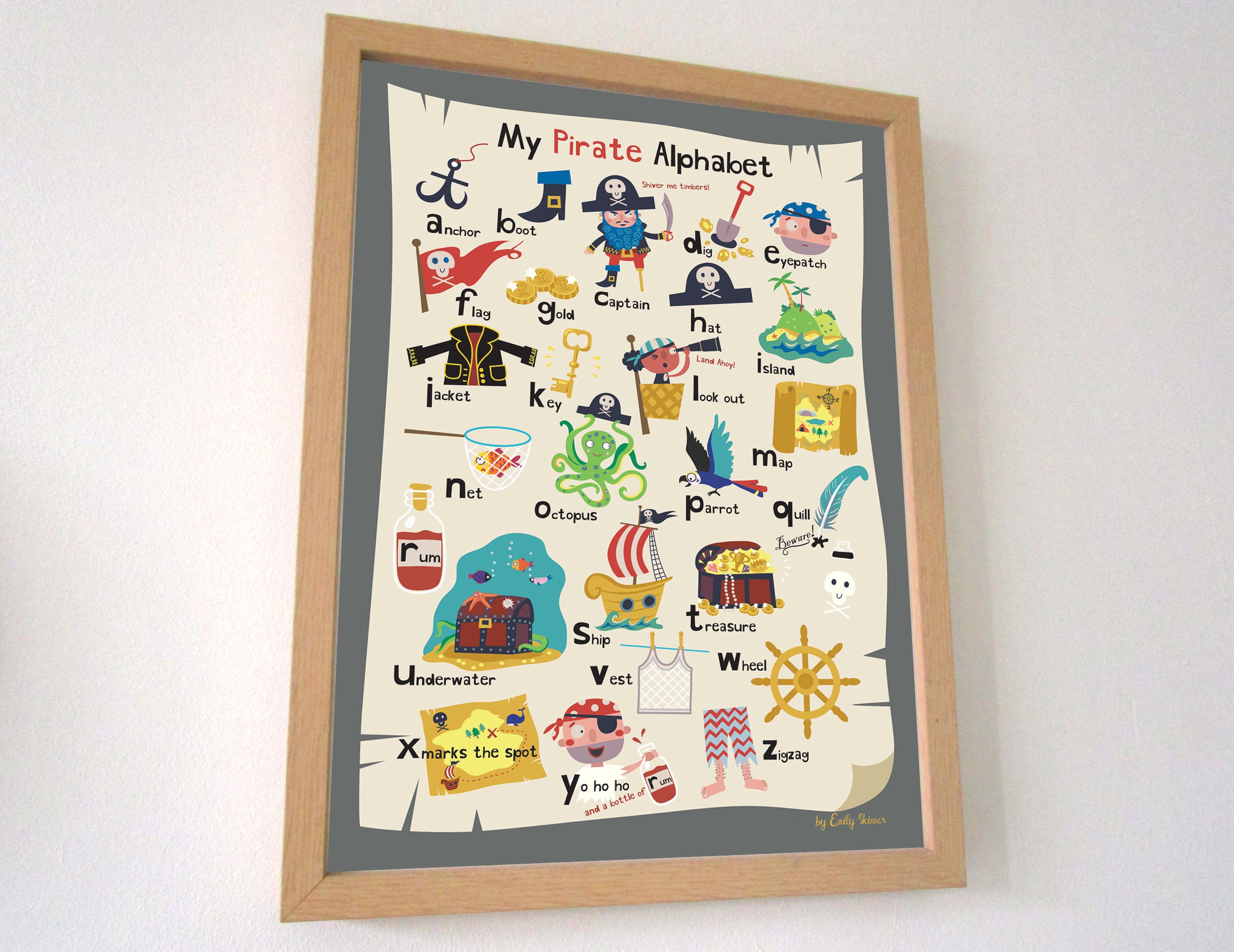 Pirate Alphabet Poster Instant Download Fun Children's | Etsy