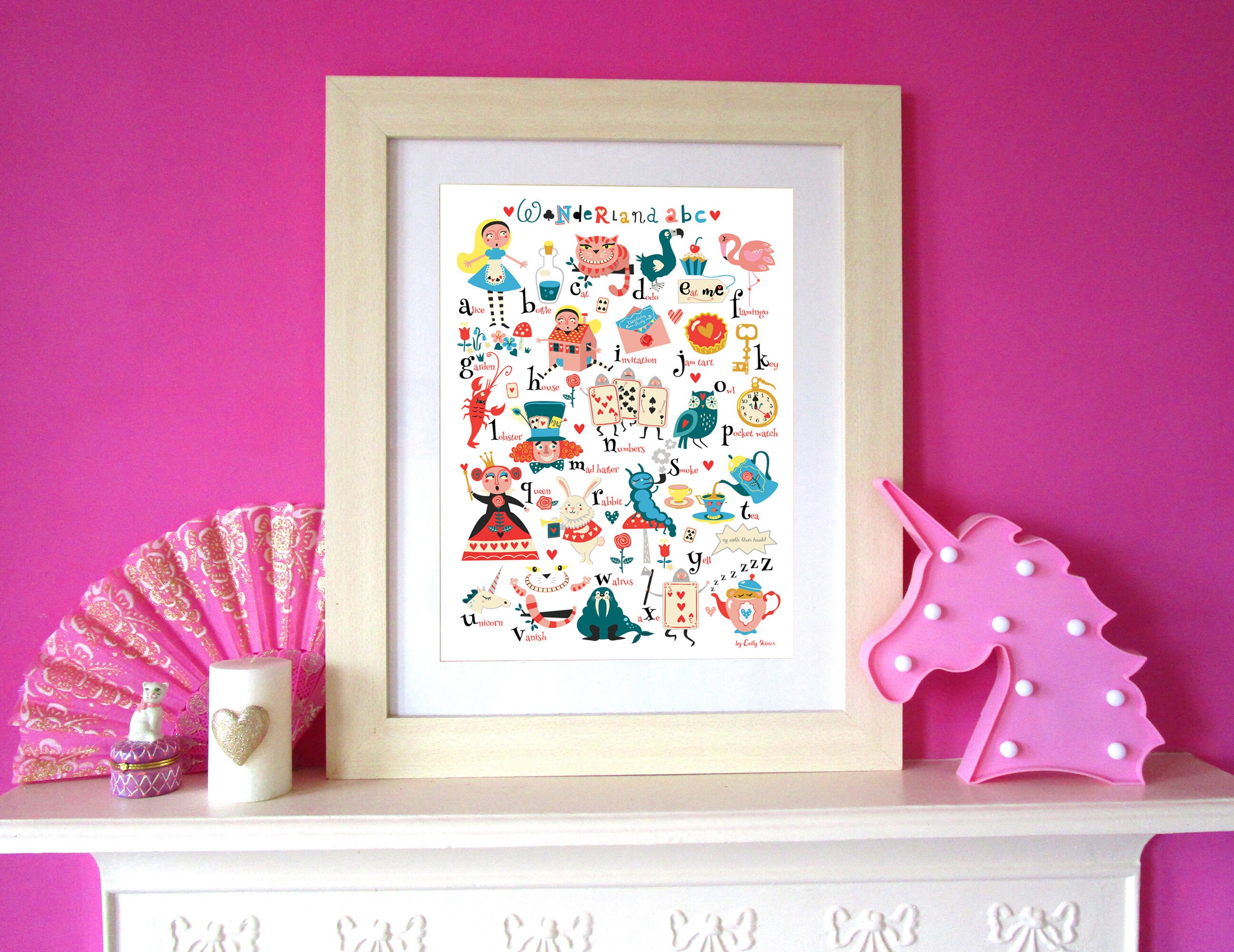 Alice in Wonderland Alphabet Art Print: Nursery Decor (digital Download ...