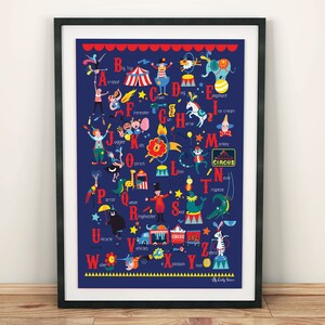 Alphabet Poster, Instant Download in 4 Sizes, Circus Print, Kids Wall ...