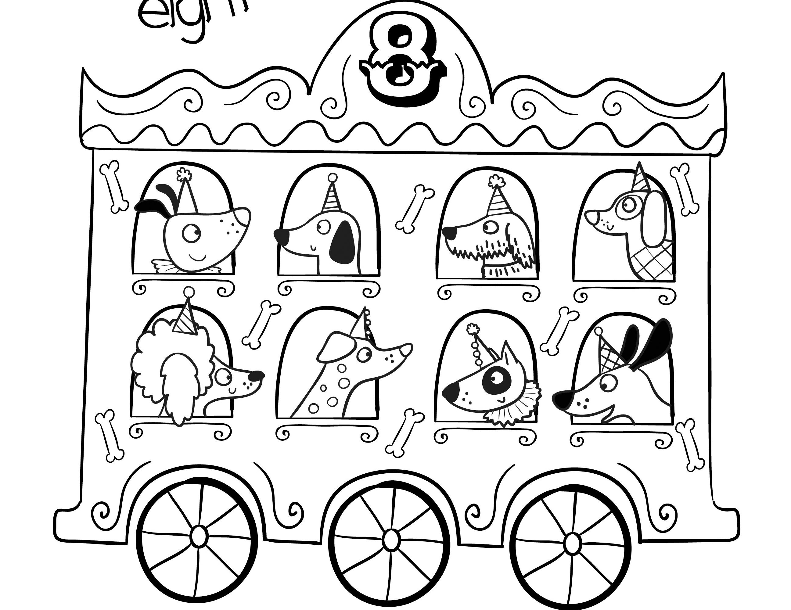 Circus Train Coloring Pages