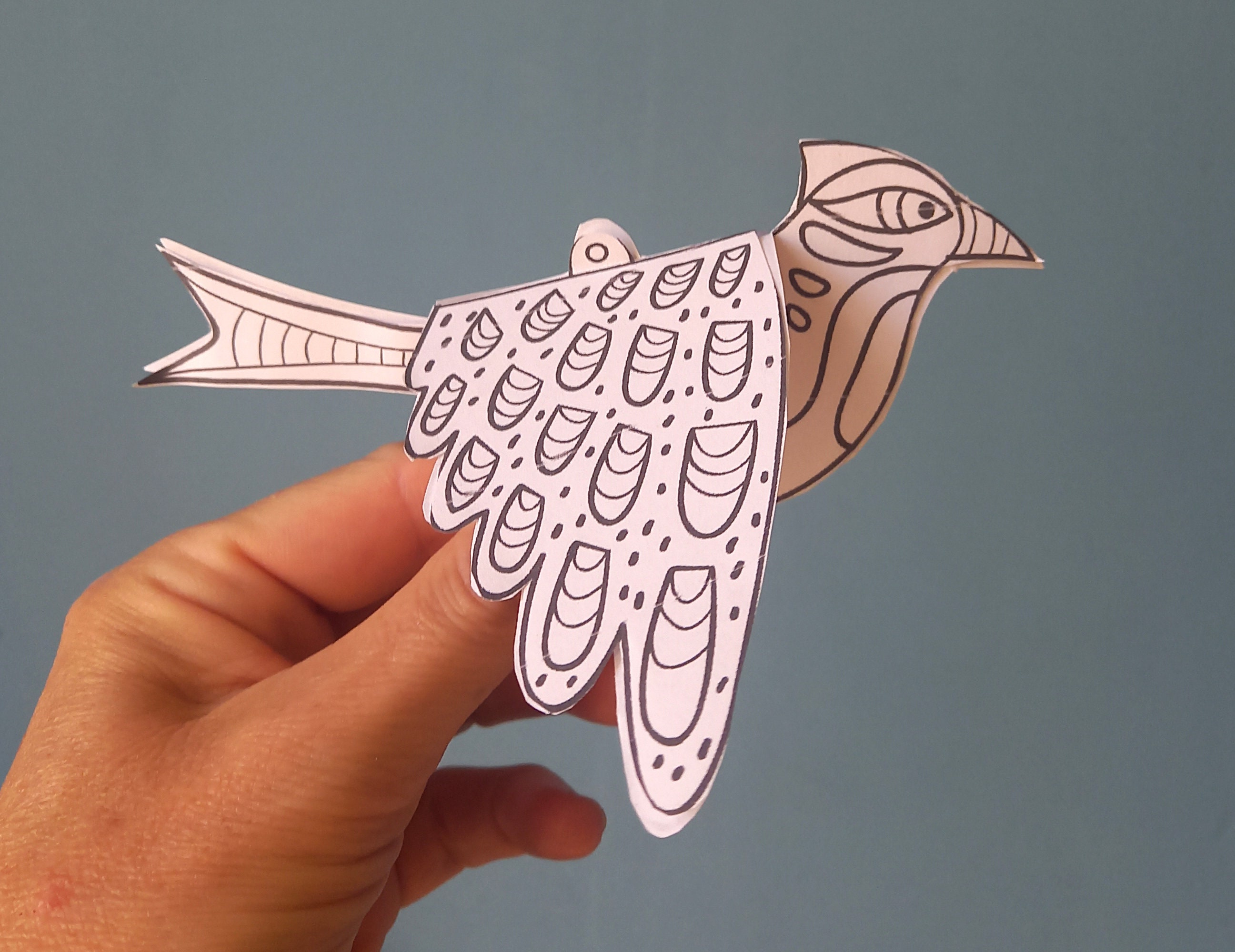 Paper Birds Printable Colouring and Craft for Kids Digital - Etsy Canada
