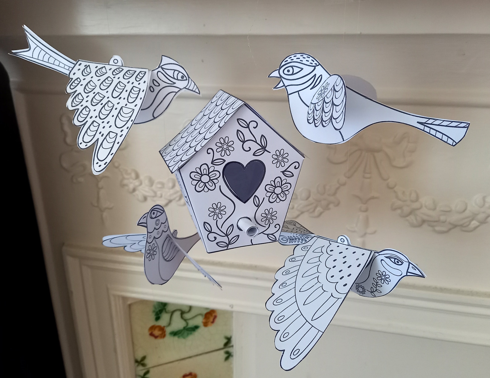 Paper Birds Printable Colouring and Craft for Kids Digital - Etsy Canada