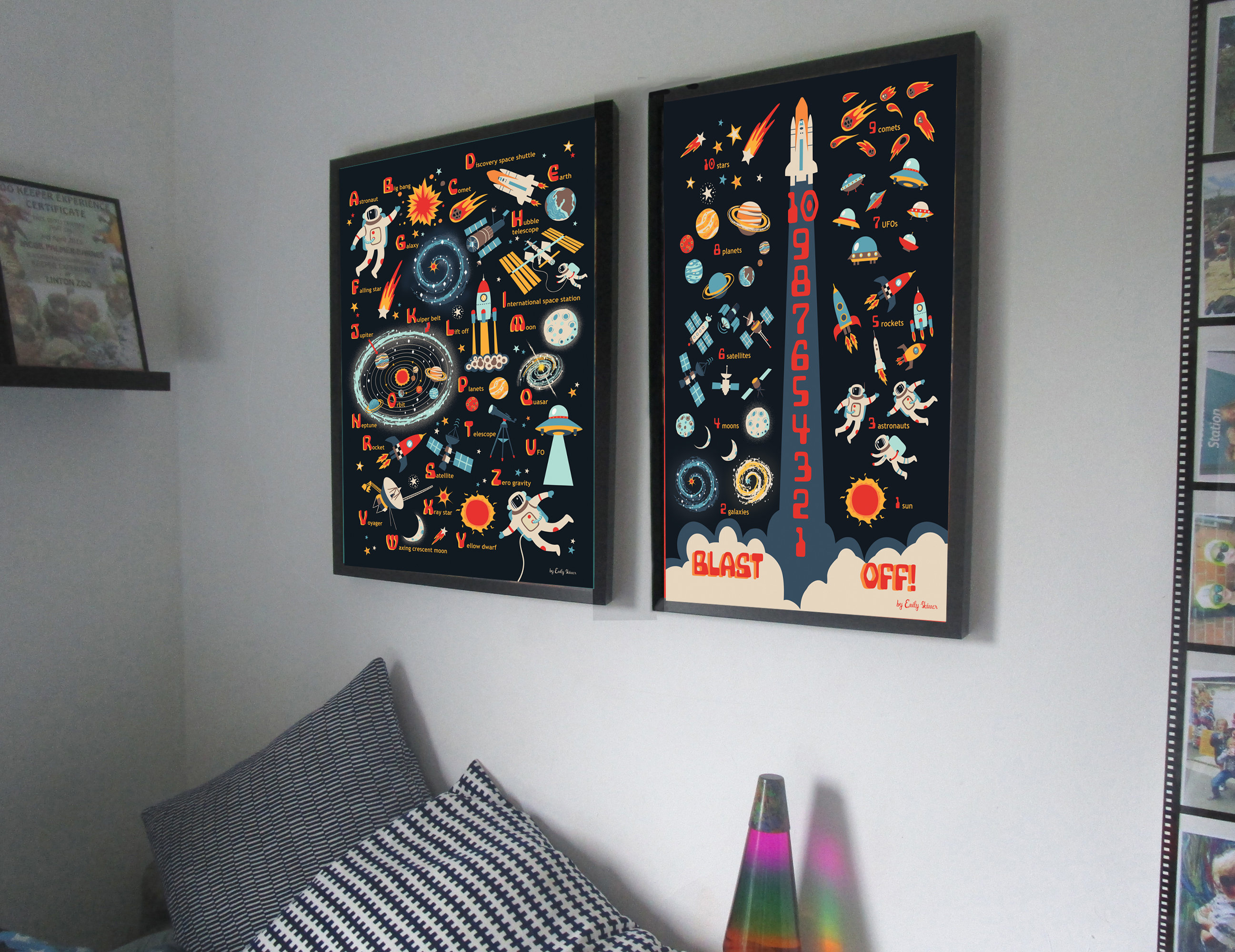 Space countdown children's art print instant download 4 | Etsy