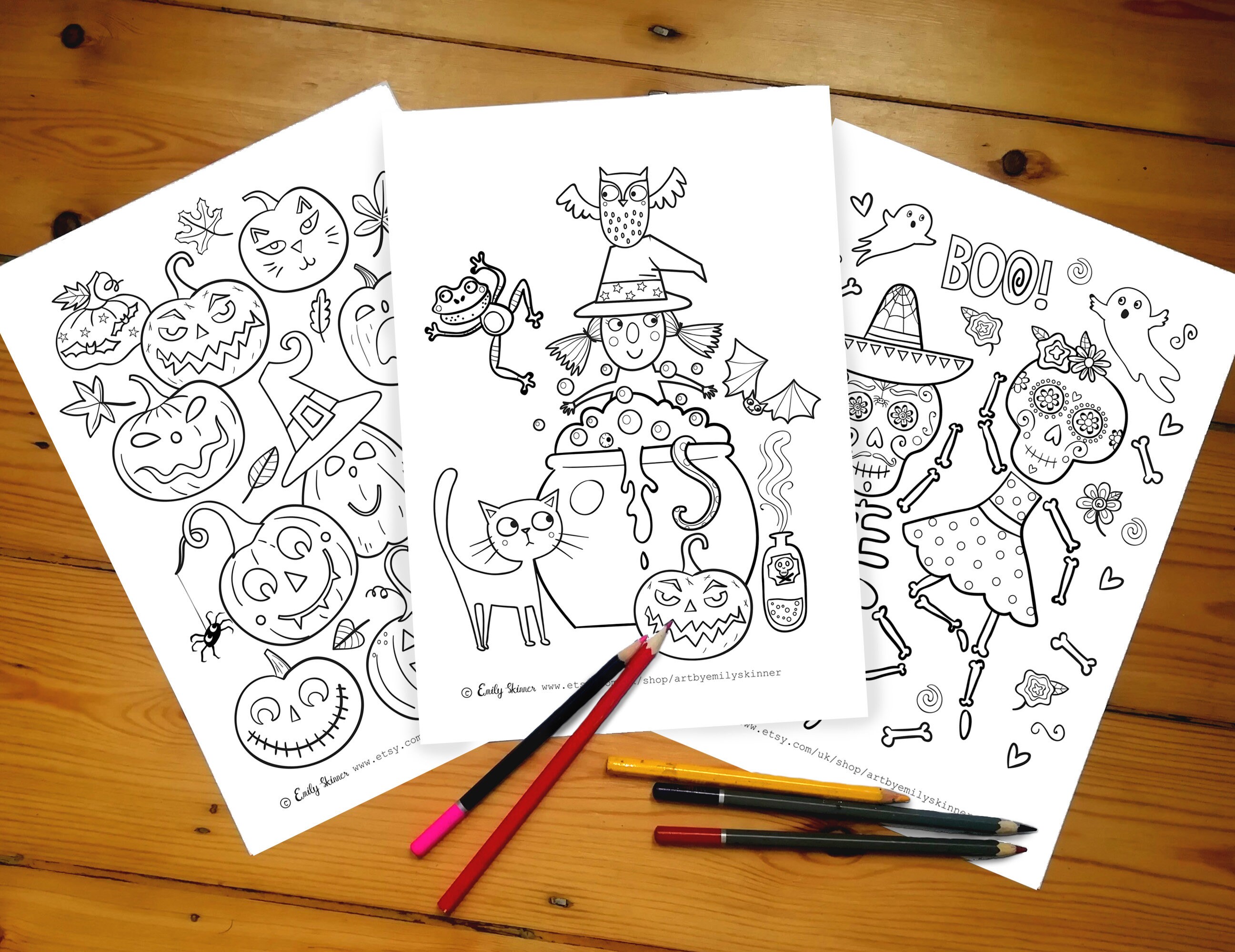 Halloween Printable Colouring Sheets Instant Download - Etsy
