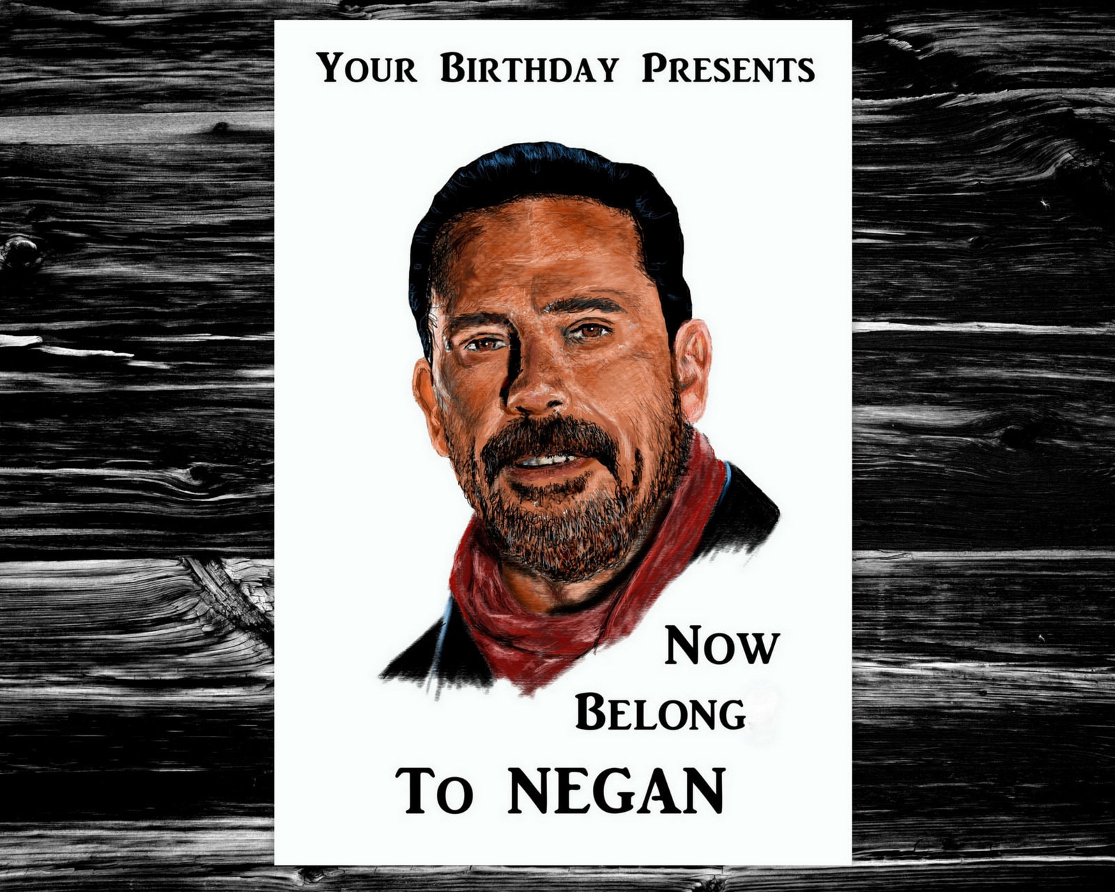 FUNNY BIRTHDAY CARD for Him Her Men Women, the Walking Dead Card ...