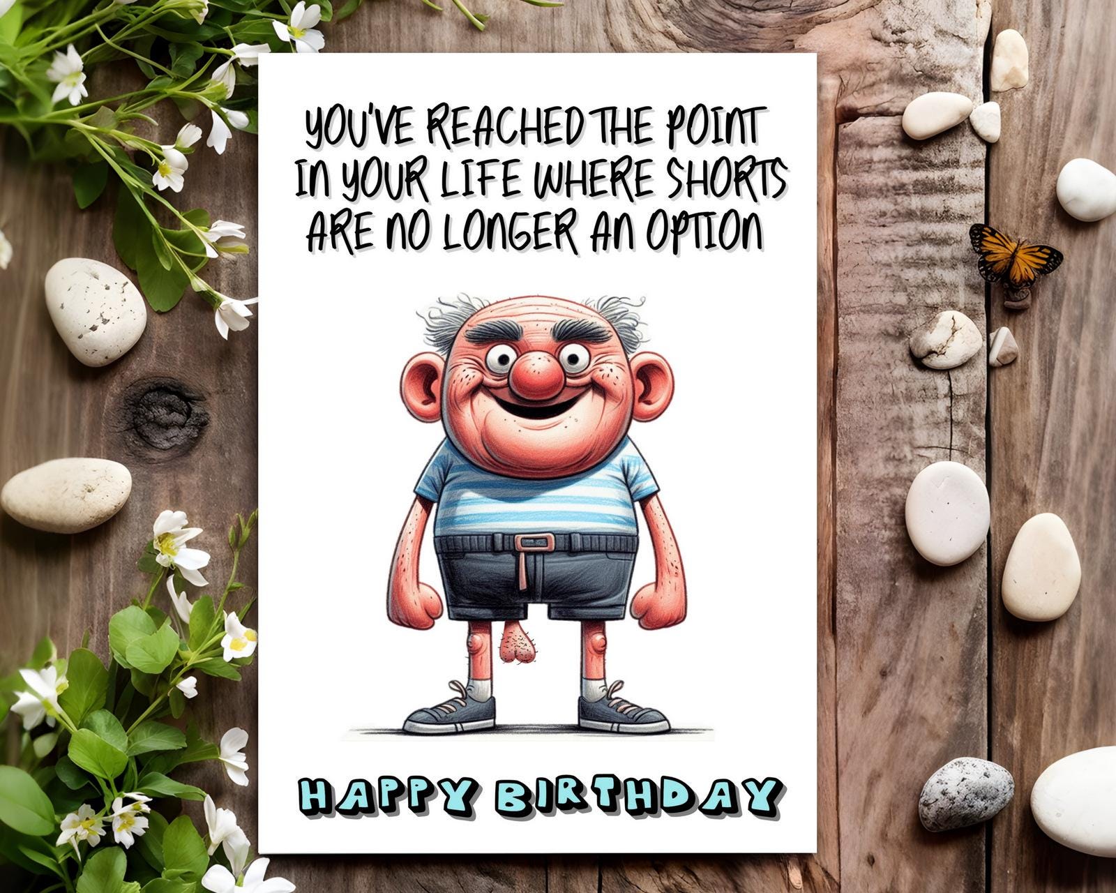 Funny Birthday Card Adult Humour for Him Men Male - Shorts - Etsy UK