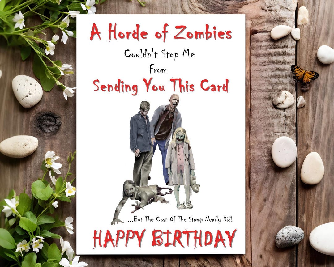 Funny Birthday Card for Him Her Men Women Male Female Twd, the Walking ...