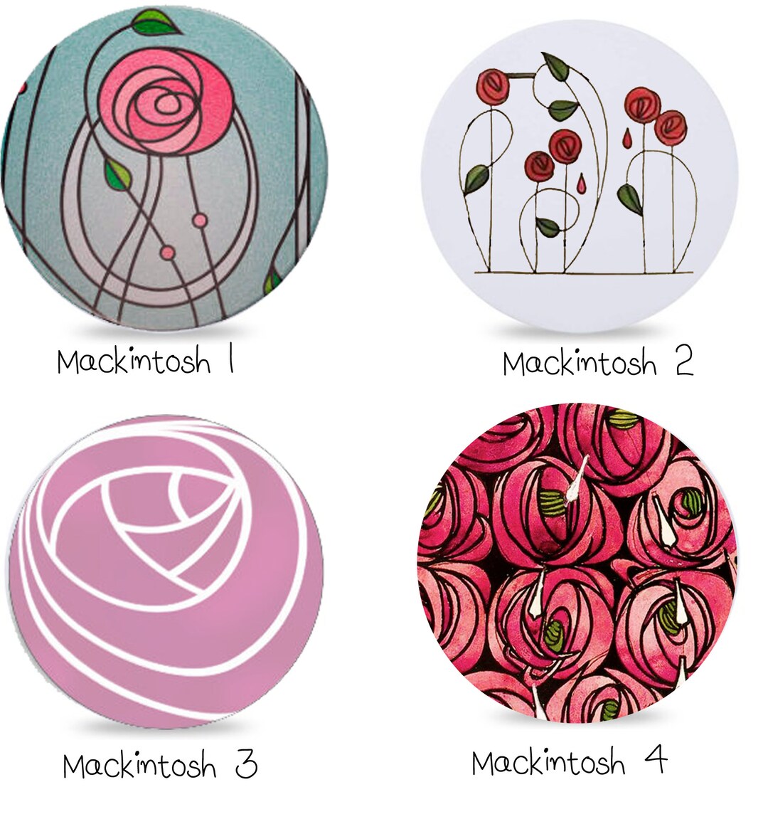 Ceramic Tile Coasters Mackintosh Set of 4 - Etsy