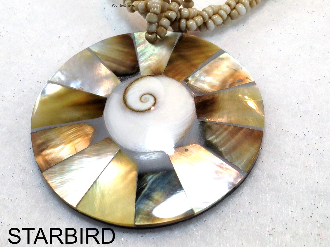 Shell Inlay Round Pendant, Necklace - Etsy