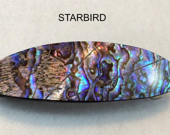 Handcrafted Mother of Pearl Rectangle Hair Barrette With Abalone Shell ...