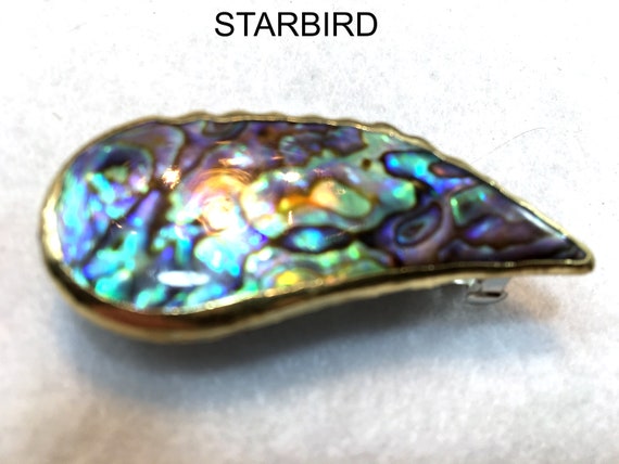 Abalone Paua sea shell inlay leaf hair barrette or ne… - Gem