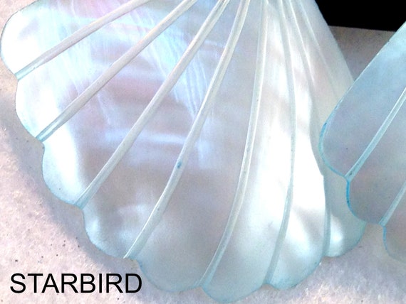 BLUE mother of pearl sea shell dangle earrings - Gem