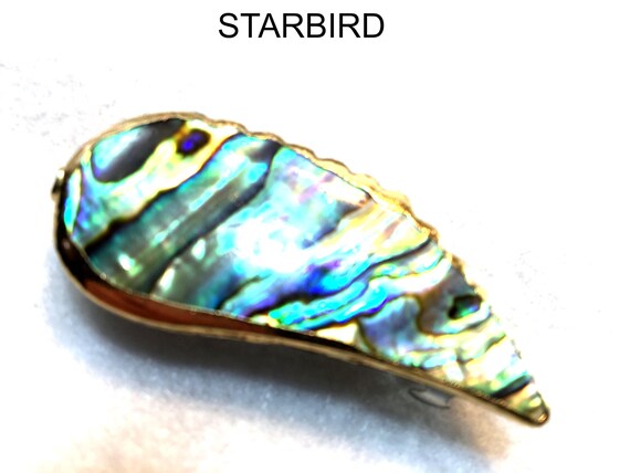 Abalone Paua sea shell inlay leaf hair barrette or ne… - Gem
