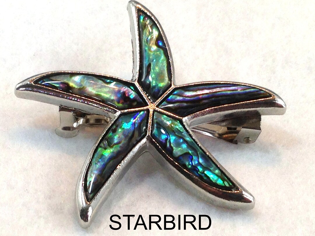 Abalone Sea Shell Star Fish Hair Barrette or Necklace, Pendant - Etsy