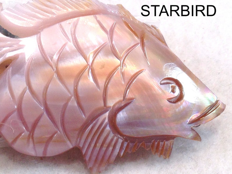 Pink Carved Fish Mother of Pearl Pink Clam Sea Shell Hair Barrette - Etsy