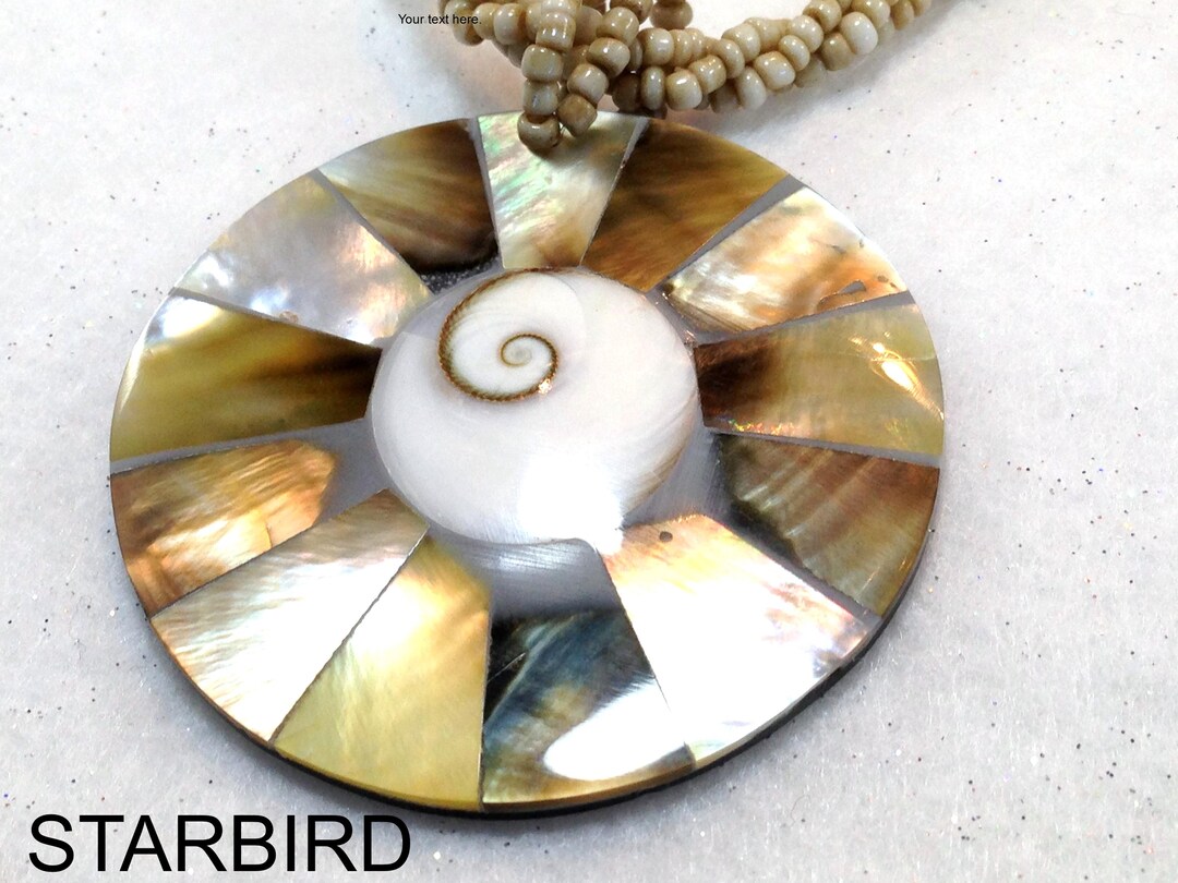 Shell Inlay Round Pendant, Necklace - Etsy