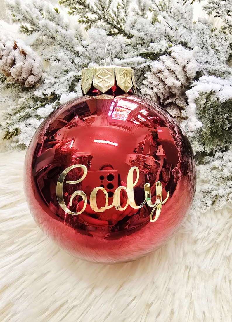 Personalized Glass Christmas Bauble With Name or Monogram - Etsy Australia