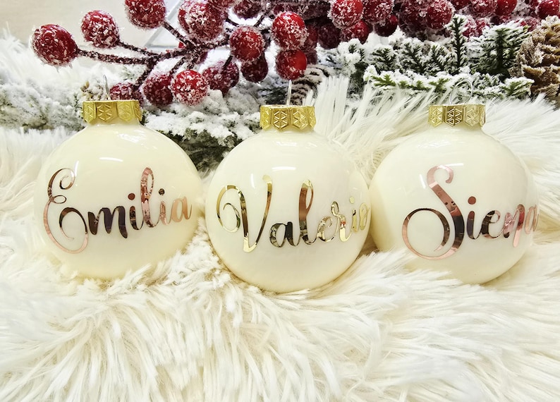 Personalized Glass Christmas Bauble With Name or Monogram - Etsy Australia