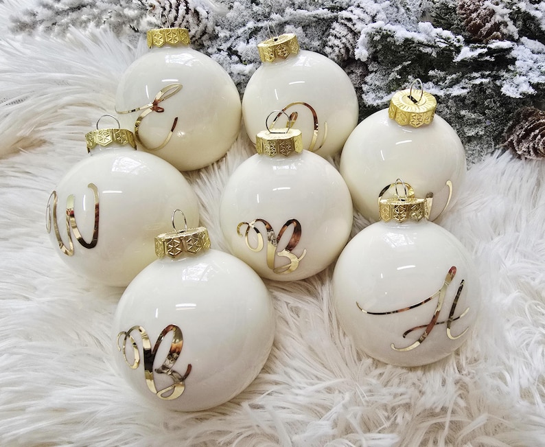 Personalized Glass Christmas Bauble With Name or Monogram - Etsy Australia