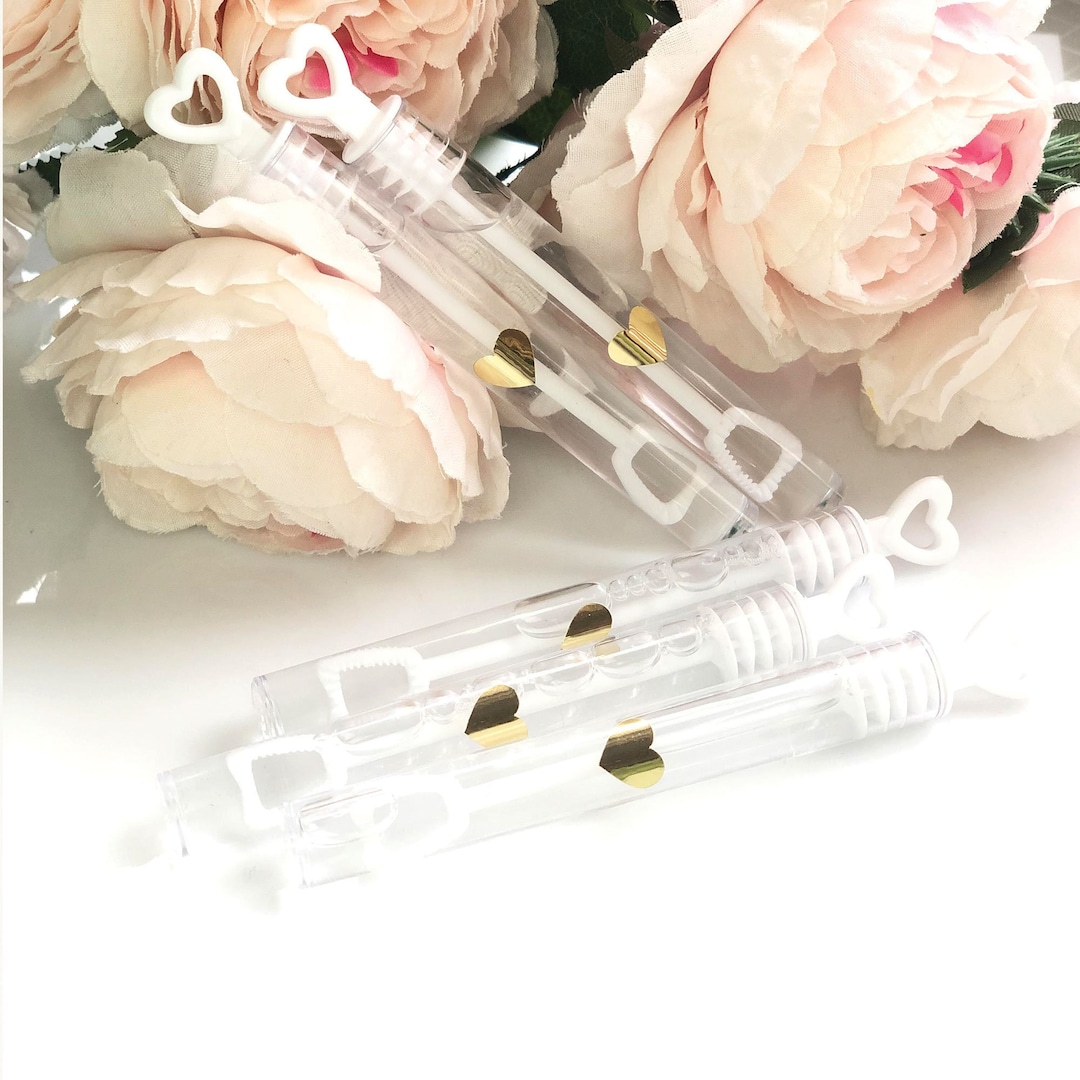 Wedding Bubble Tubes With Heart, Wedding Favors, Wedding Soap Bubbles ...