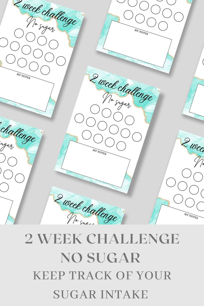 Planner Template Two Week Sugar Challenge Pdf Printable A4 , Digital ...
