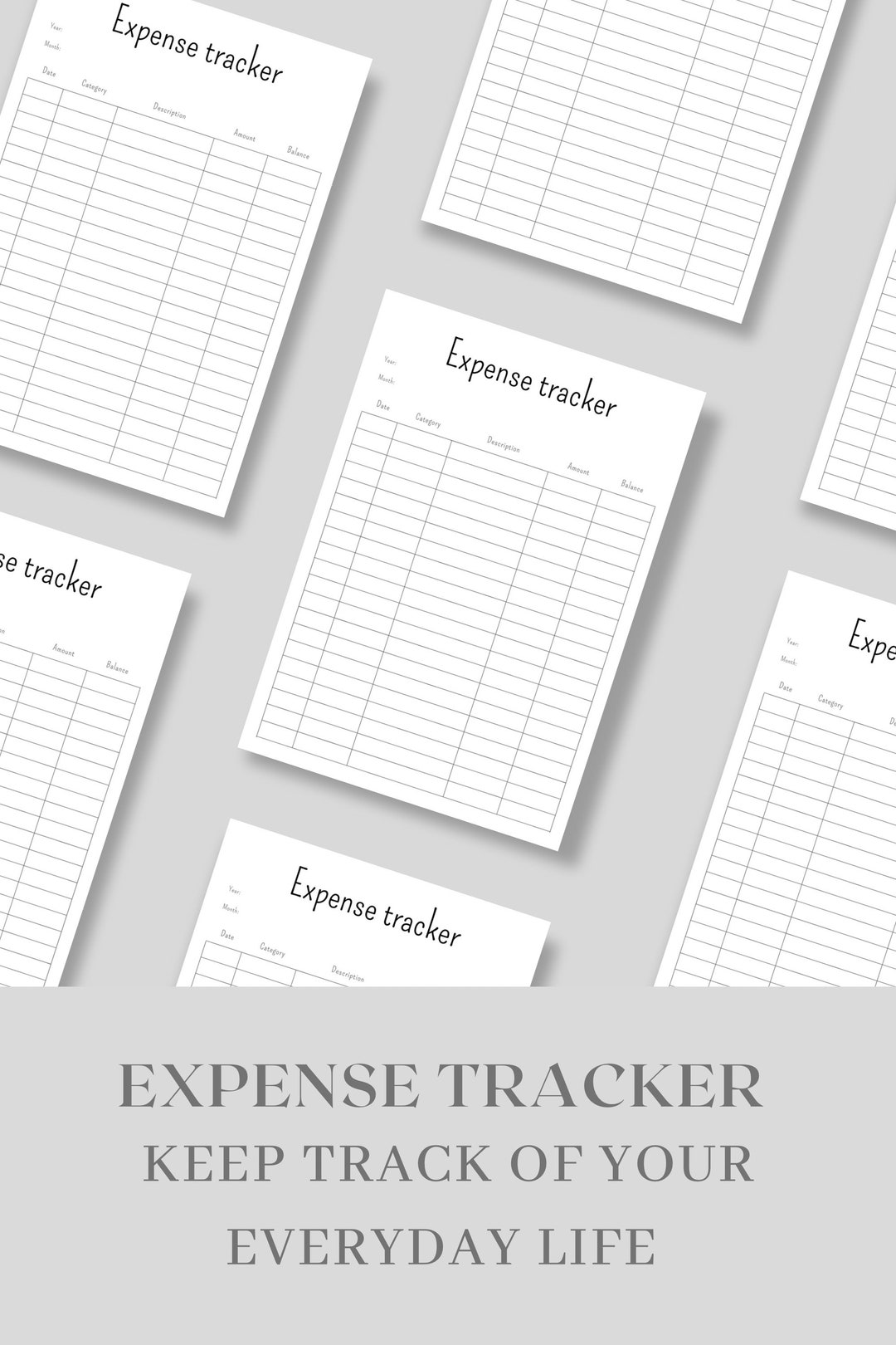 Minimalistic Printable Expense Tracker Planner Inserts , Budget ...