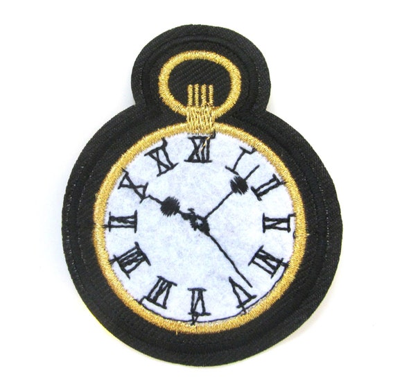 Pocket Watch Iron on Patch Clock Time Piece Embroidered - Etsy UK