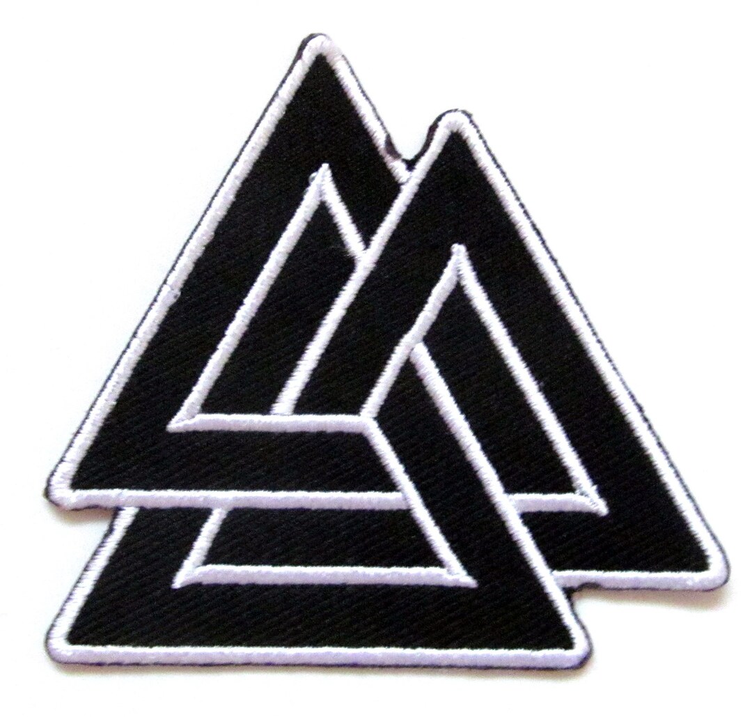 Valknut Viking Iron on Patch- Embroidered Mythology Badge Applique Sew ...