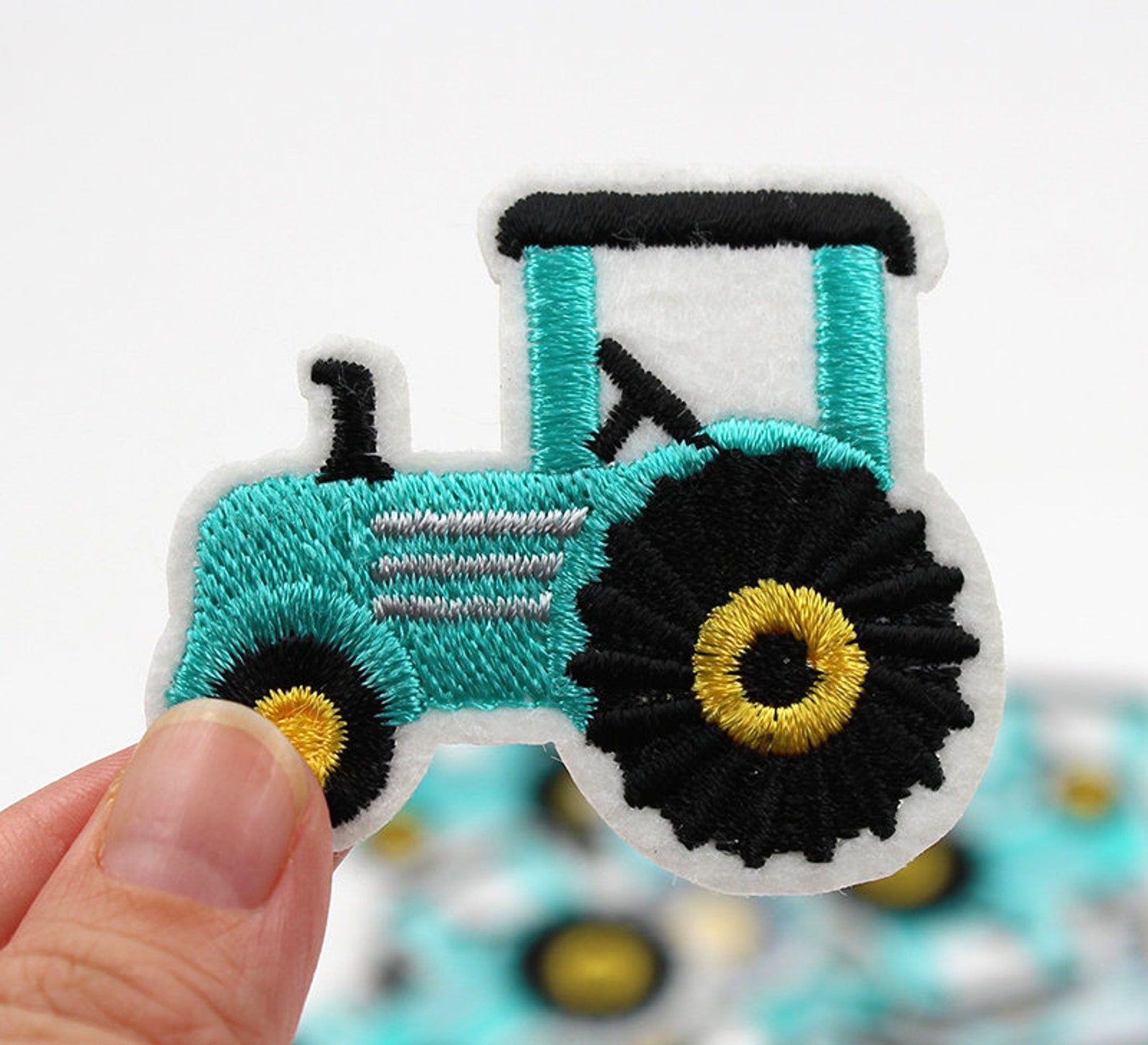 Green Tractor Iron on Patch Cute Kids Vehicle Applique Crafts | Etsy