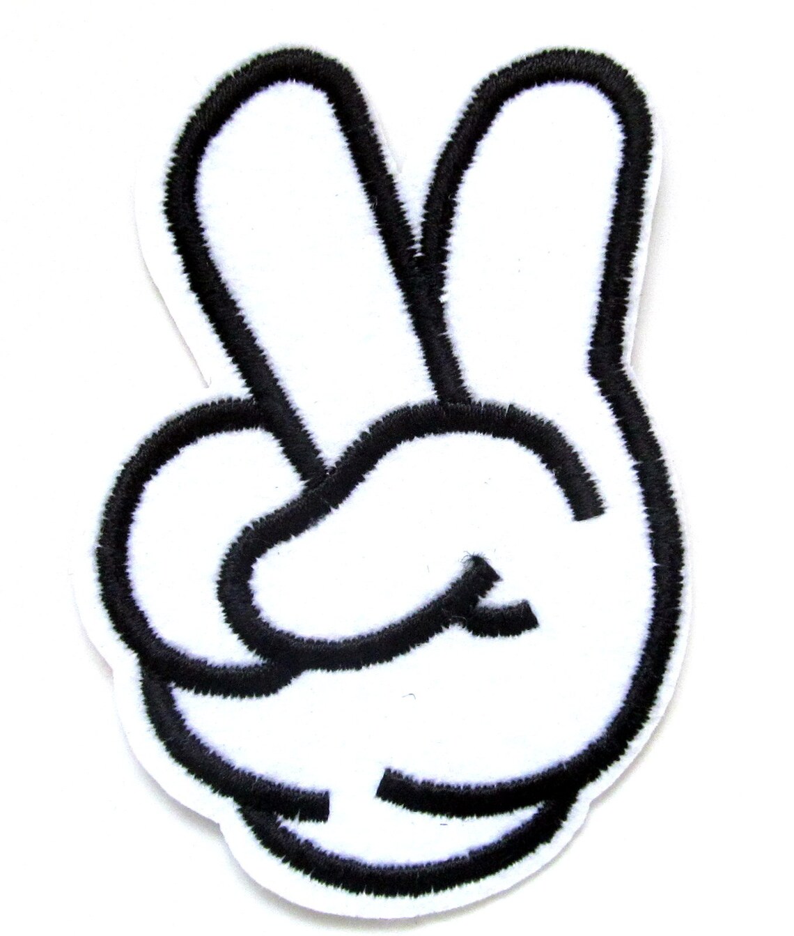 Cartoon Peace Sign Hand Iron on Patch Badge Hippy Gift - Etsy
