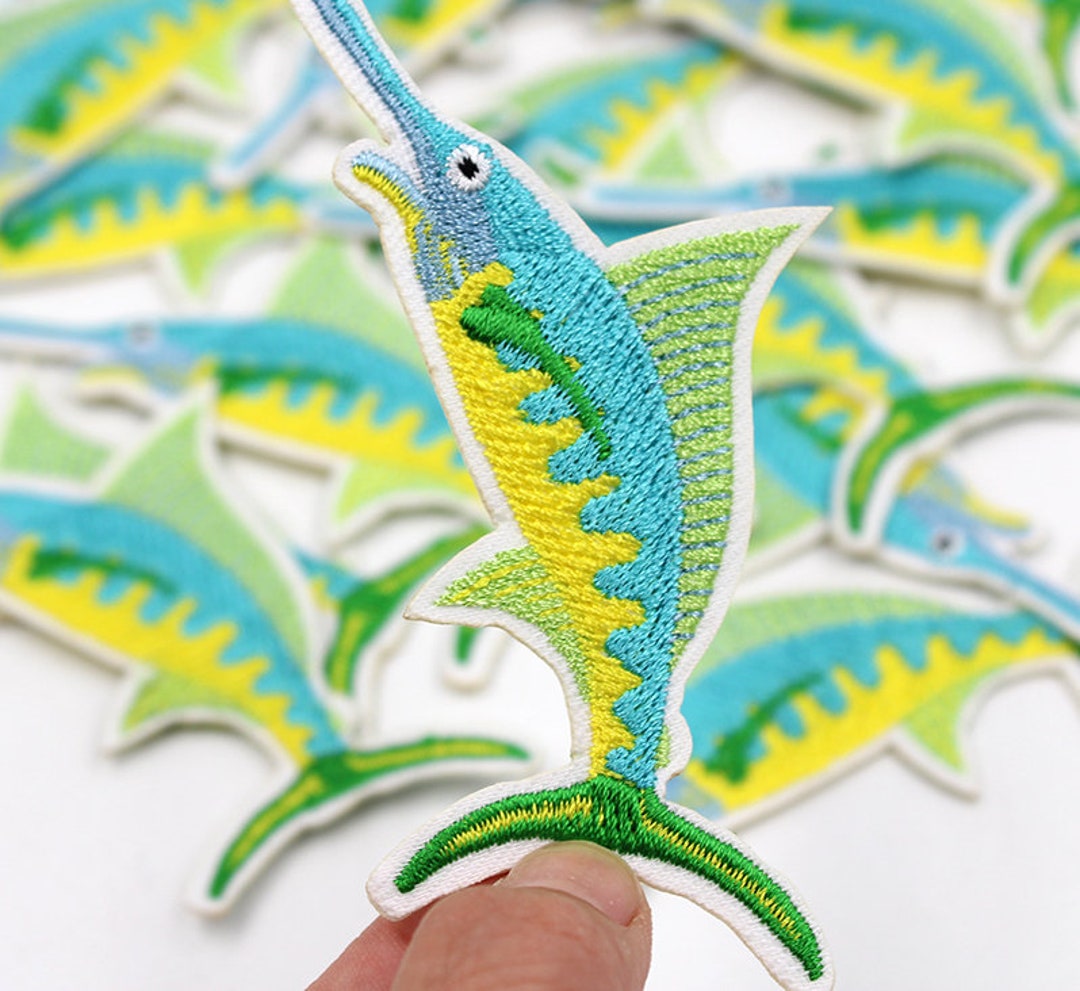 Swordfish Iron on Patch Animal Sea Fish Nature Cute Applique Crafts ...