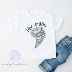 Two-nado Birthday Shirt for 2 Year Old, Tornado Theme Bday Party ...