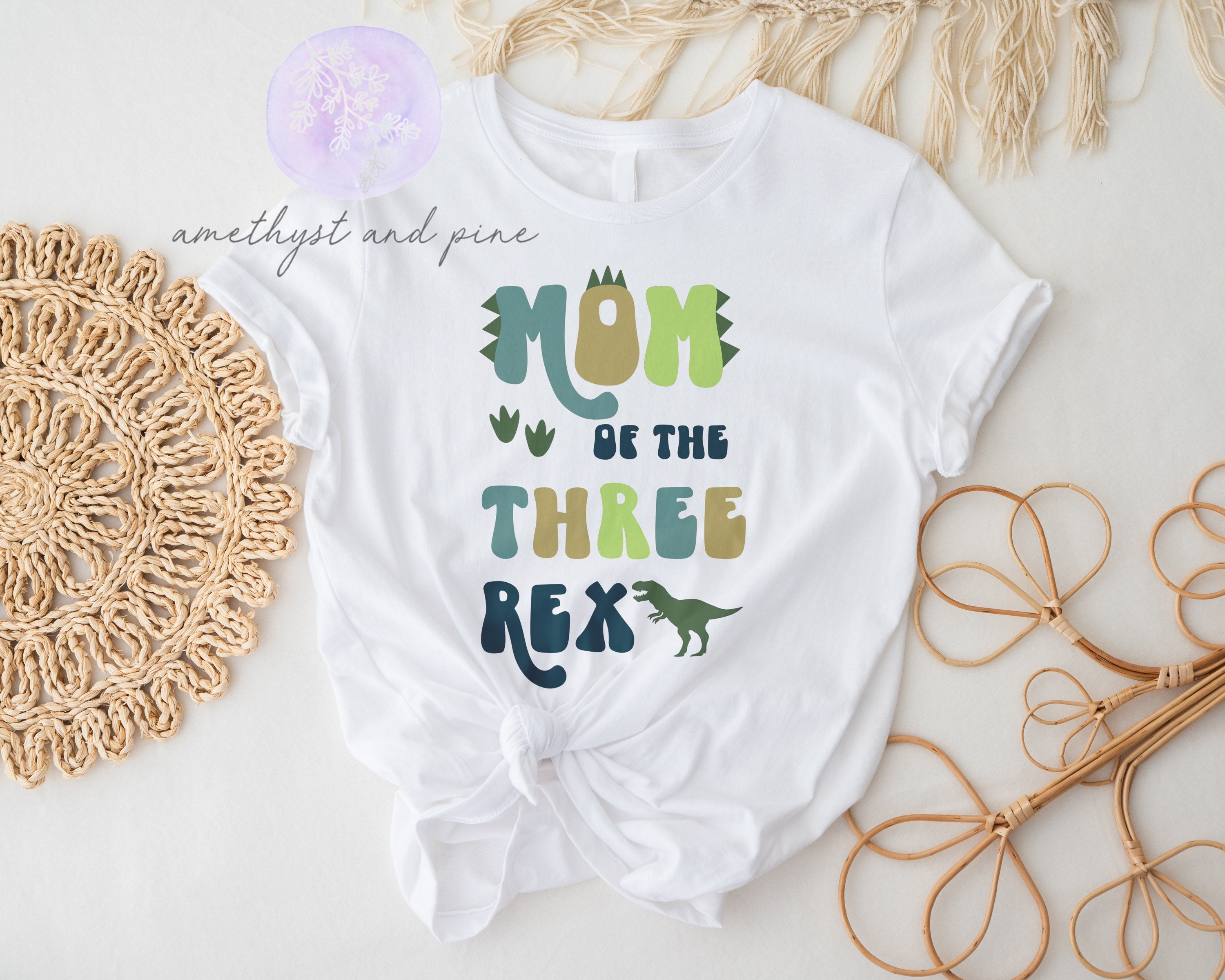 Mom of the Three Rex Birthday Shirt Family Three Rex Shirts - Etsy