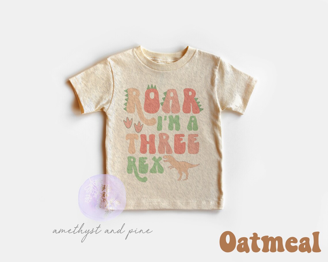 Three Rex Birthday Shirt Dinosaur Birthday T-rex Roar Dino - Etsy