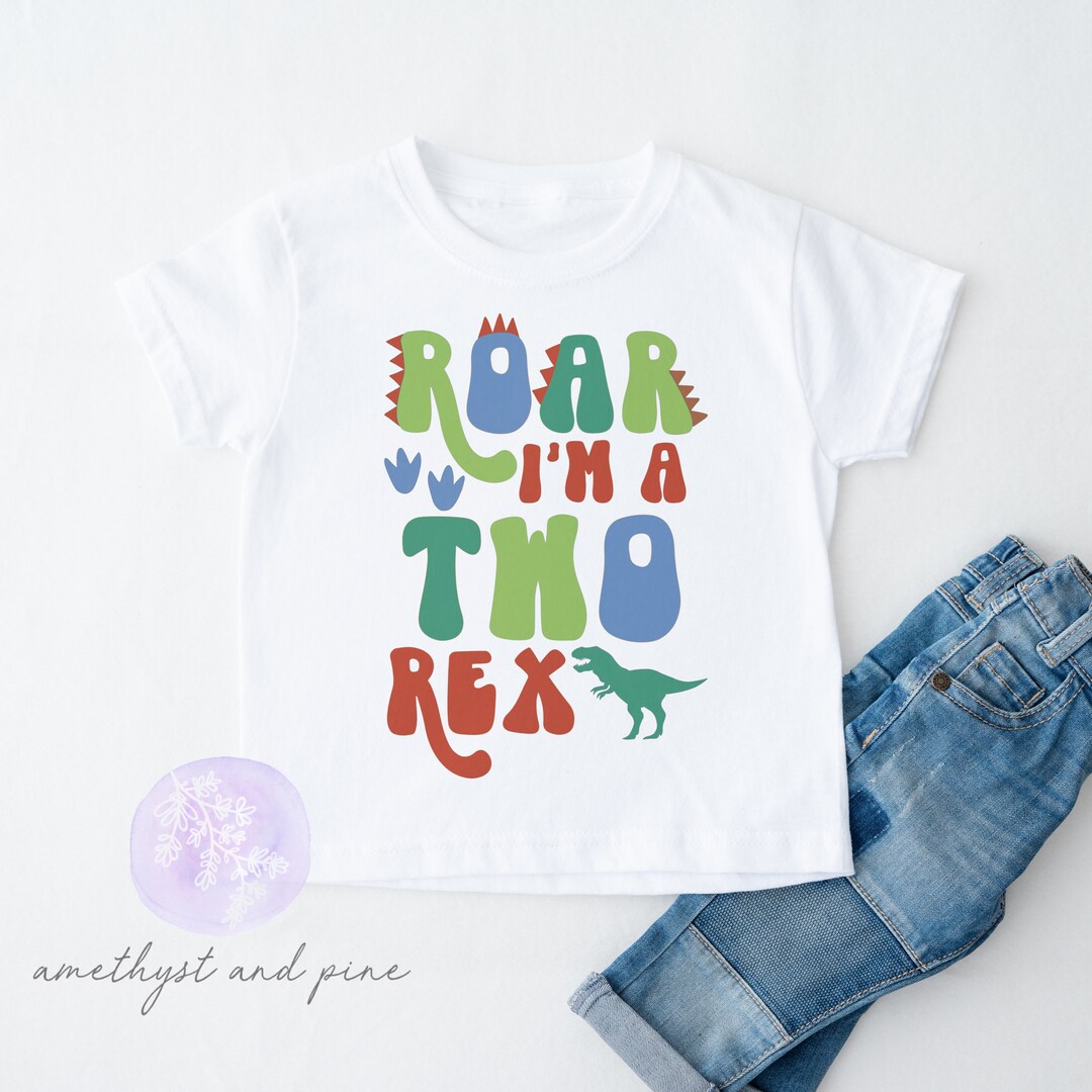 Two Rex Birthday Shirt Dinosaur Birthday T-rex Roar Dino - Etsy