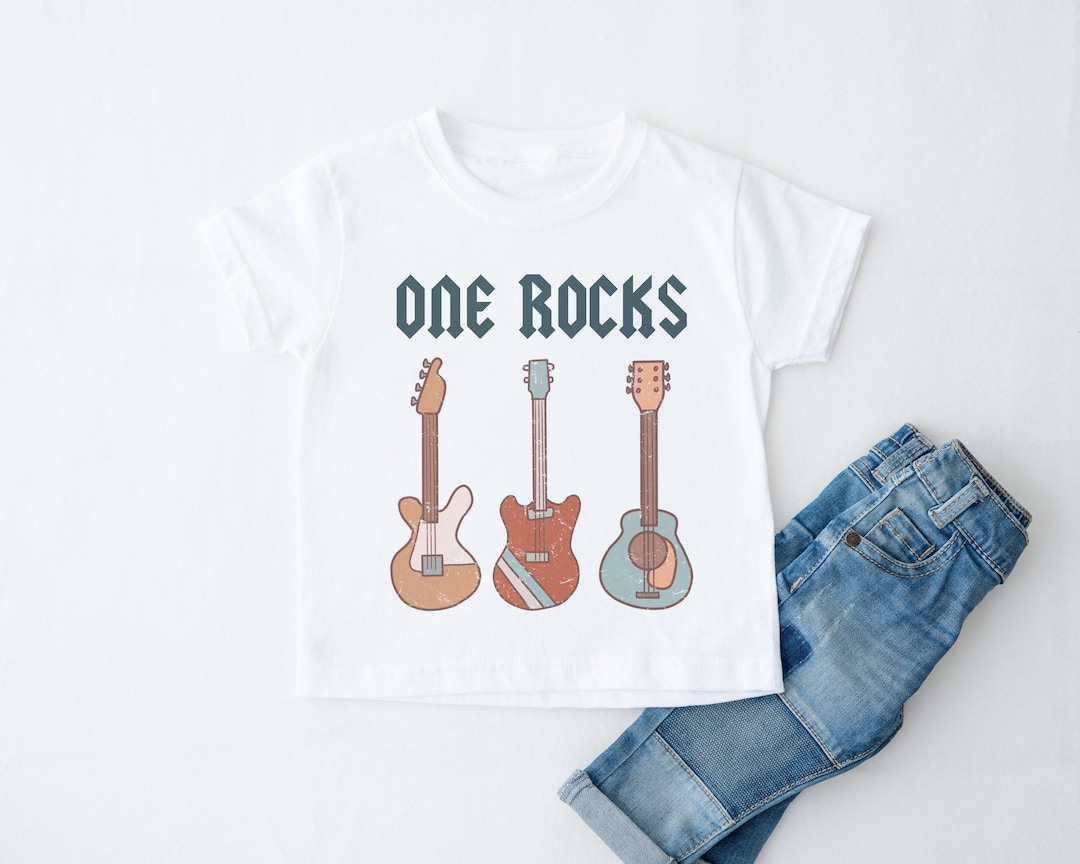 One Rocks Shirt, 1st Birthday Shirt, Guitar First Birthday, Rock Band ...