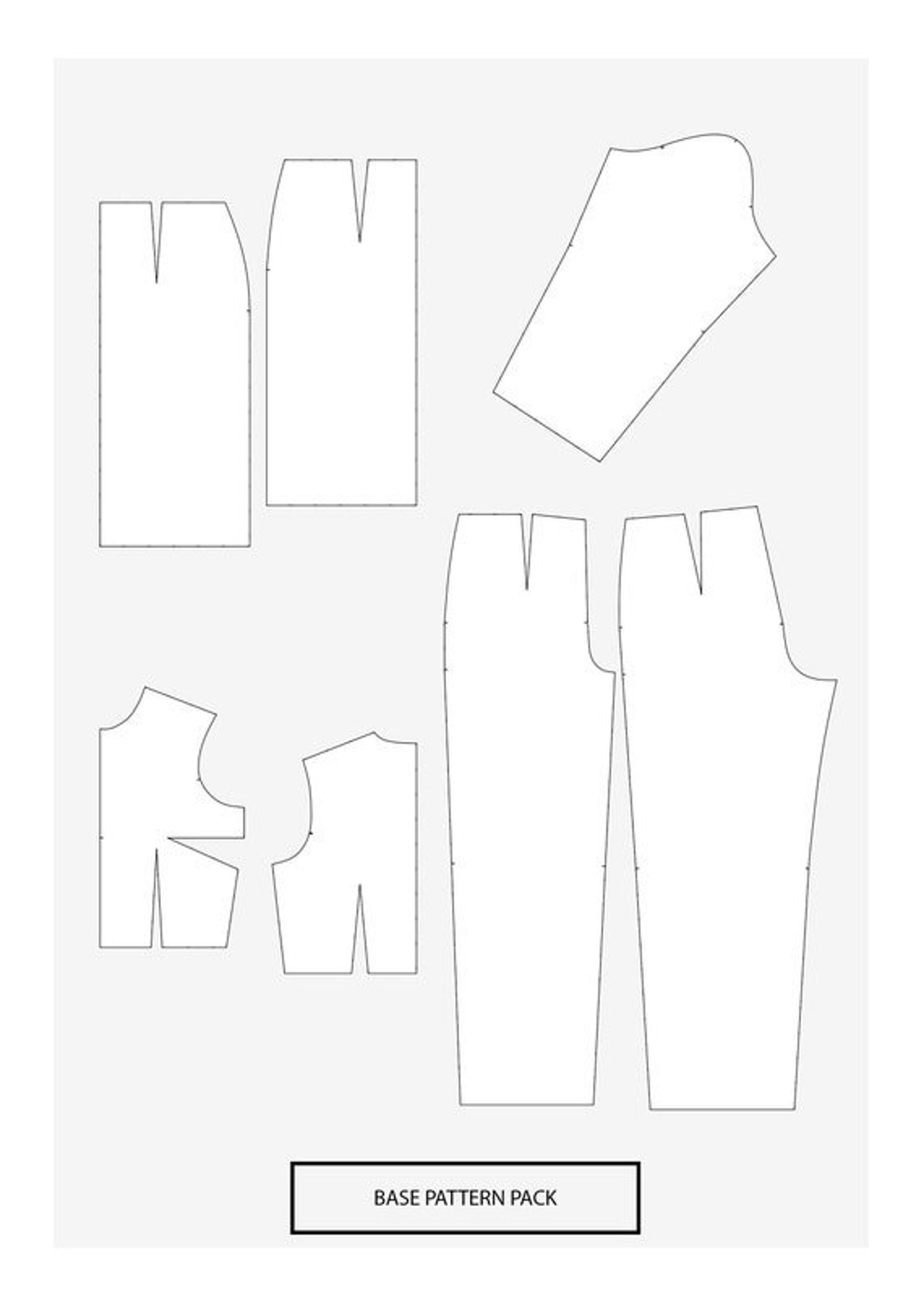Female Pattern Pack Bodice With Sleeve Skirt and Pants 6 SIZES Download ...
