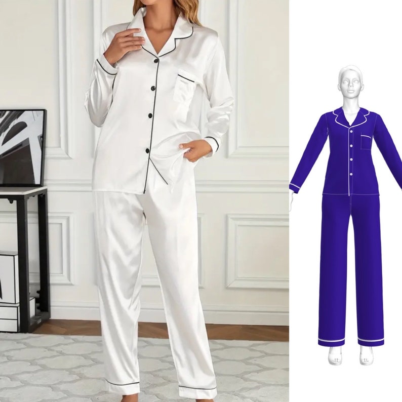 Digital Sewing Pattern for Pajamas Nightwear Patterns PDF Sewing ...
