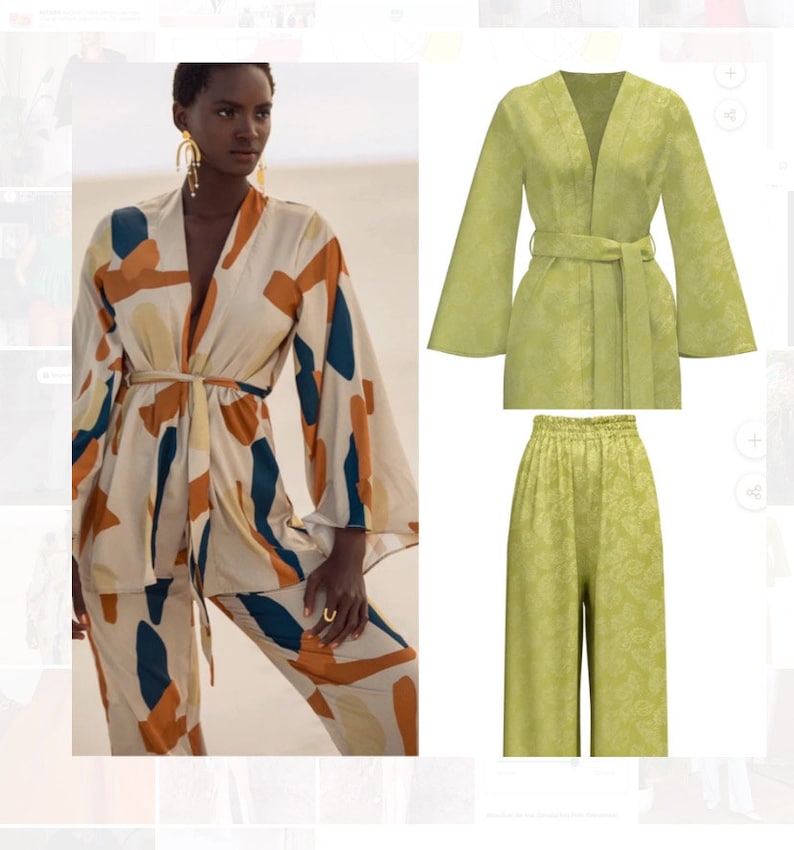 Pattern Women Kimono Set 7 SIZES Sewing Patterns to Download in PDF ...