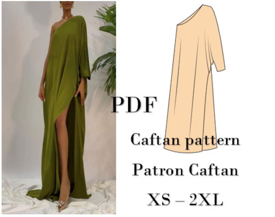 Pattern Women's Asymmetrical Caftan Dress With Sleeves 6 SIZES Download ...