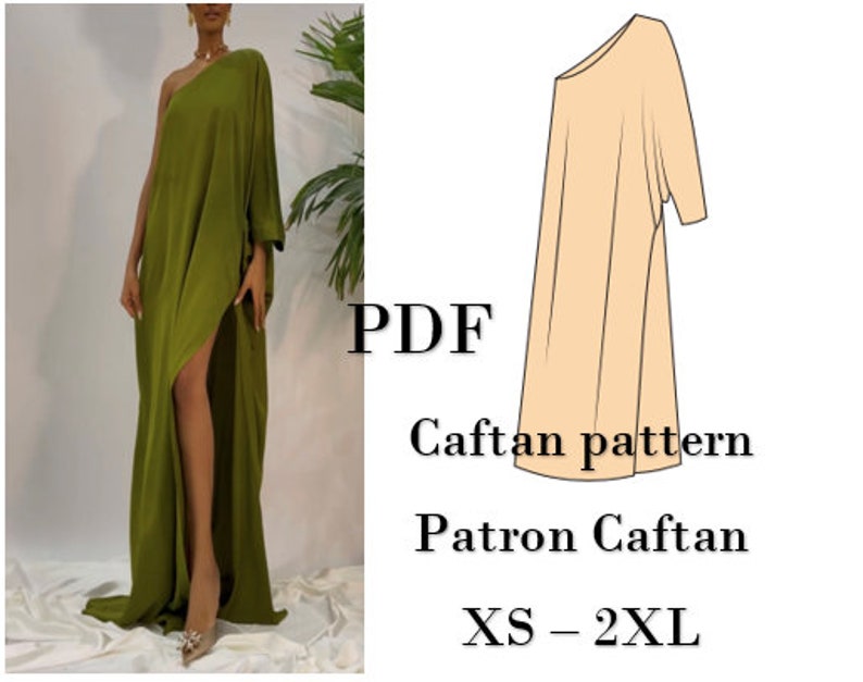 Pattern Women's Asymmetrical Caftan Dress With Sleeves 6 SIZES Download ...