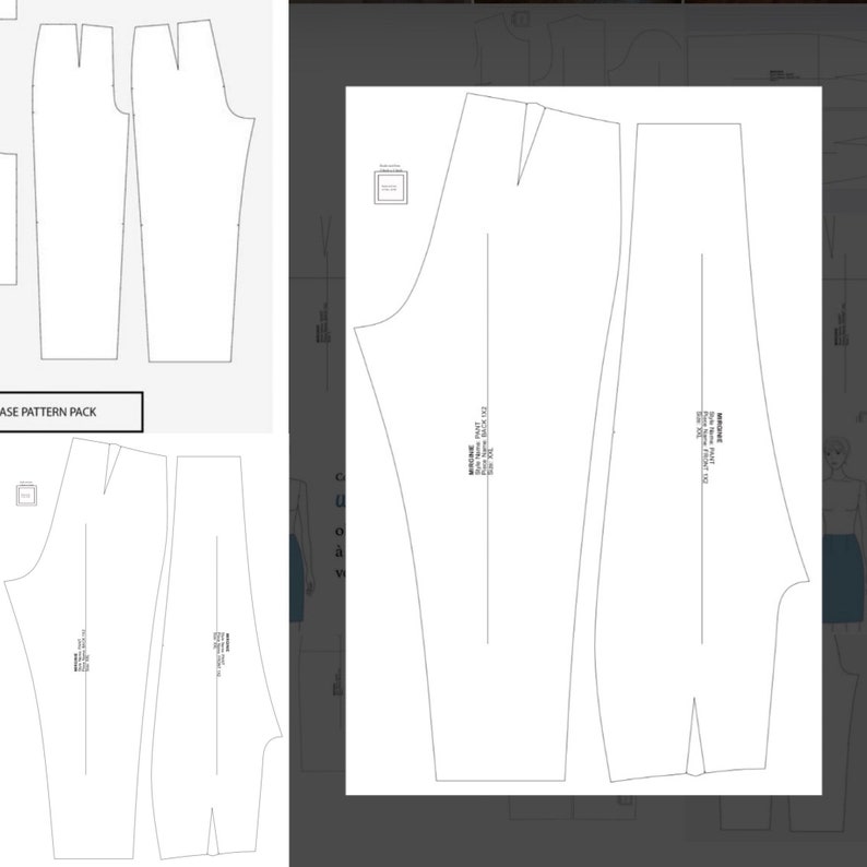 Pants Sewing Pattern Women 6 SIZES Download PDF - Etsy