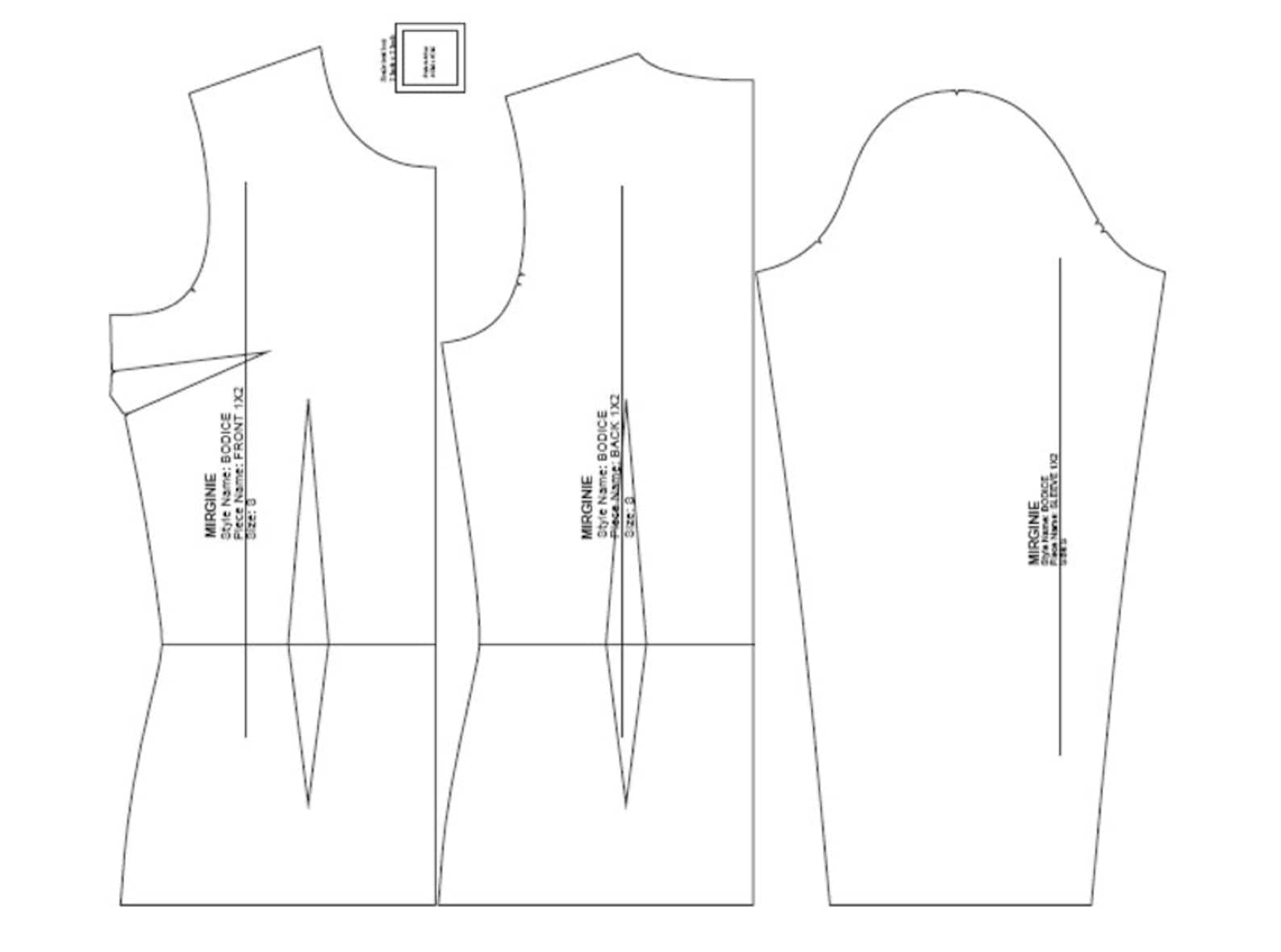 Female Pattern Bodice With Sleeve 6 SIZES Downlad PDF Sewing Pattern - Etsy