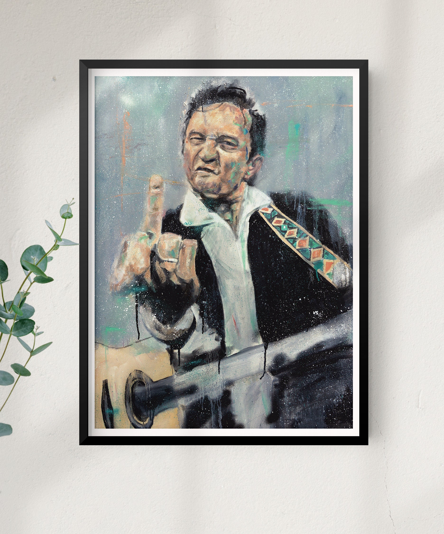 Johnny Cash Flippin Fine Art PRINT From Hand Oil Painting - Etsy
