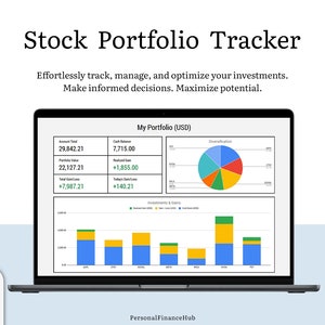 Stock Portfolio Investment Google Sheets Tracker Spreadsheet - Etsy