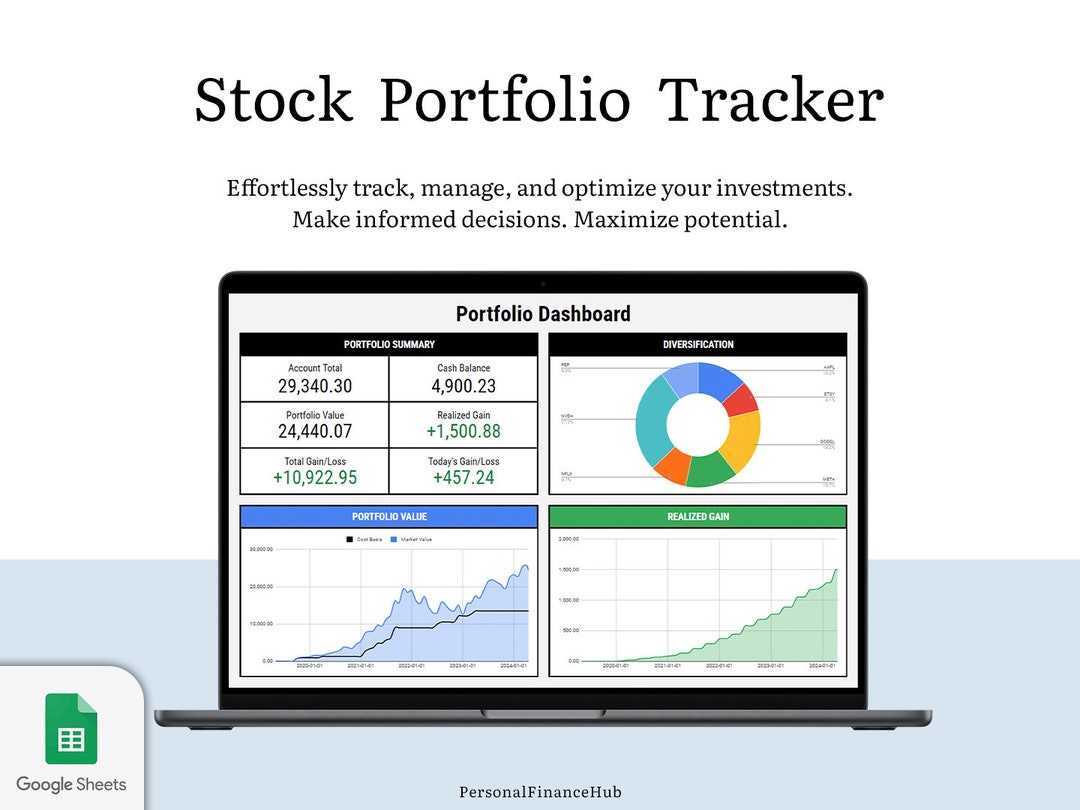 Stock Portfolio Investment Google Sheets Tracker Spreadsheet and ...